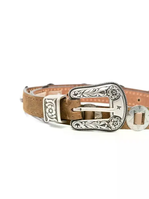 GOLDEN GOOSE Thin Lace Leather Belt