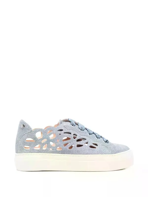 Agl Laser-cut Lace-up Sneakers - Blue