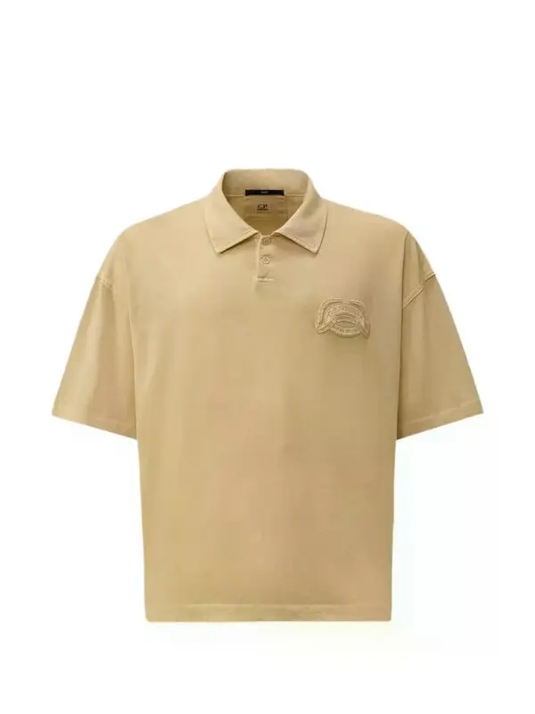 C.P. COMPANY Embroidered Polo Shirt - Neutrals