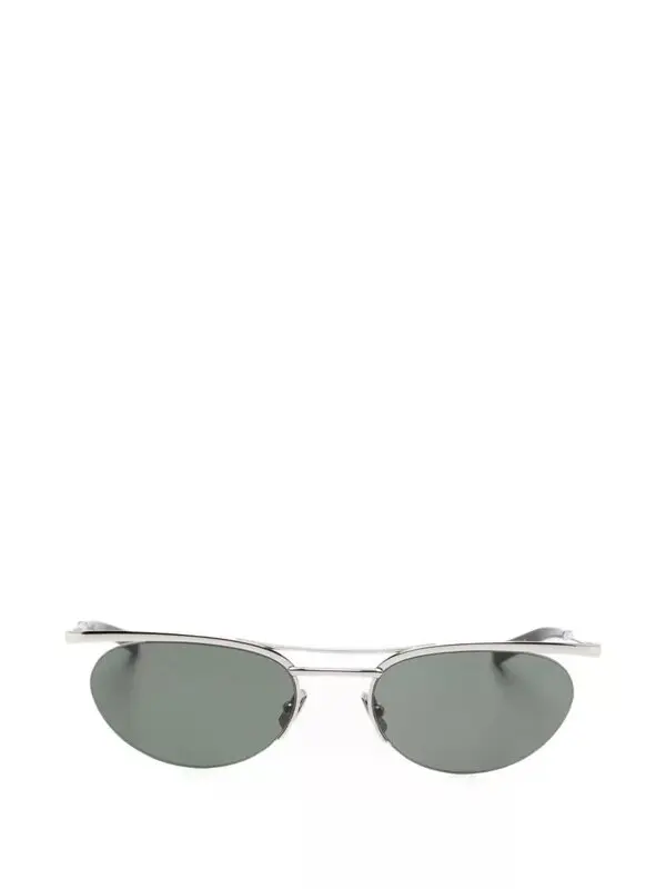 Saint Laurent Tone Double Bridge Oval Frame Sunglasses