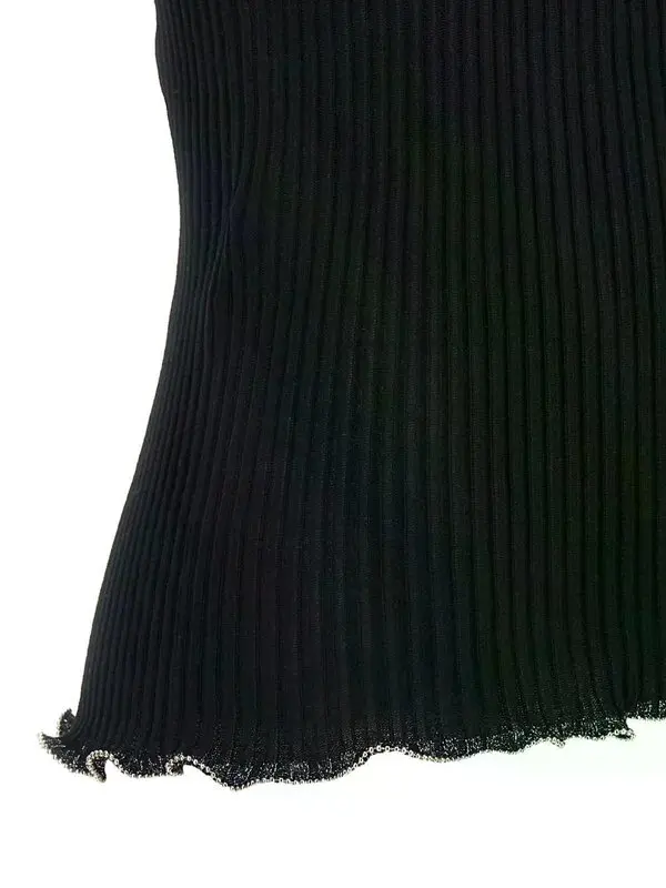 Pinko Ribbed Beaded V-neck Vest Top