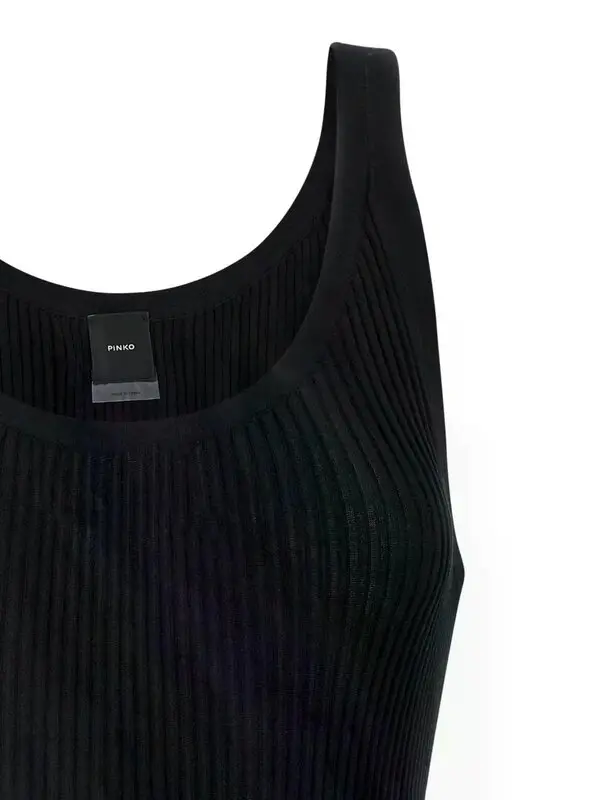 Pinko Ribbed Beaded V-neck Vest Top