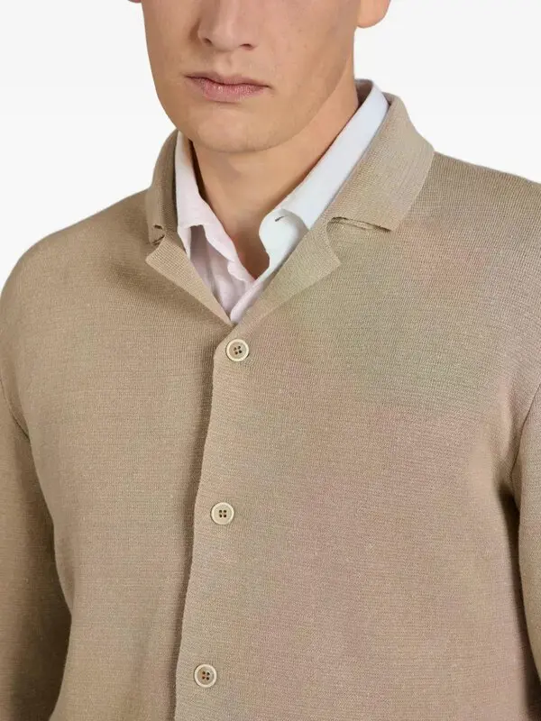 ZANONE Knitted Camp Collar Cardigan