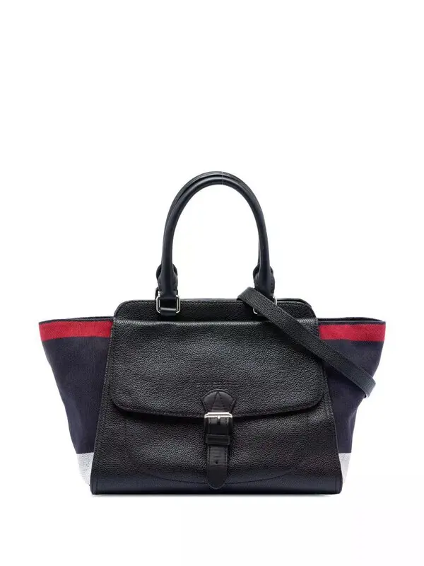 Burberry Leather And Mega Check Canvas Harcourt Satchel
