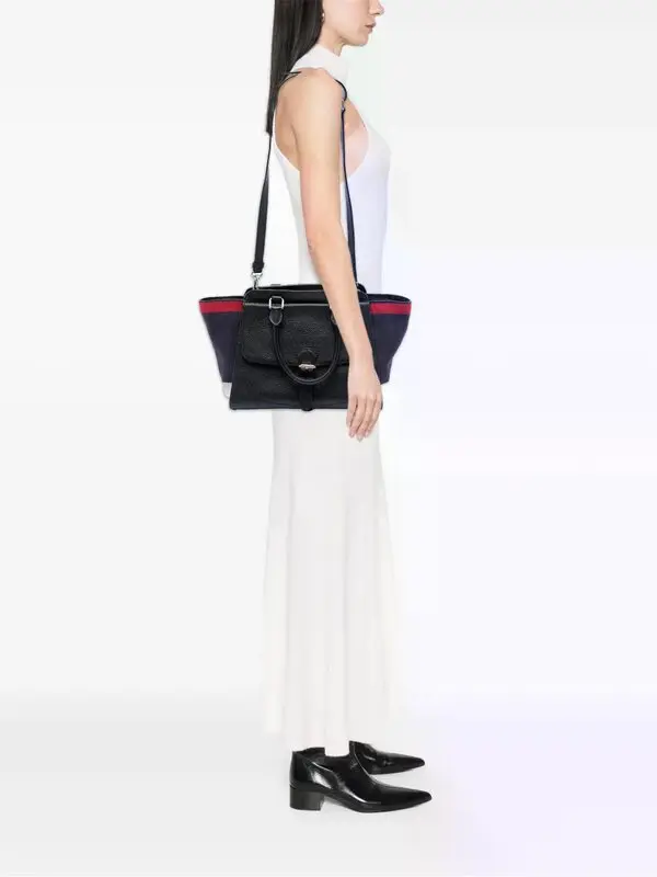 Burberry Leather And Mega Check Canvas Harcourt Satchel