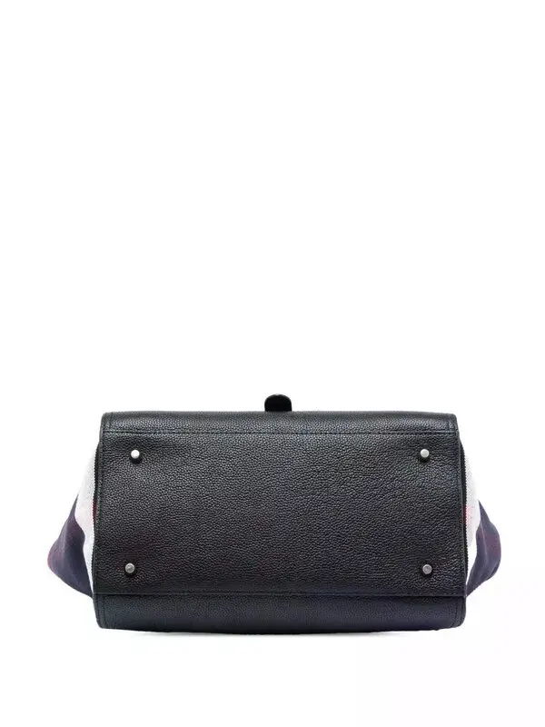 Burberry Leather And Mega Check Canvas Harcourt Satchel