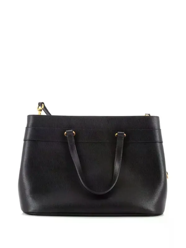 Gucci Bright Bit Convertible Leather Medium Tote Bag - Black