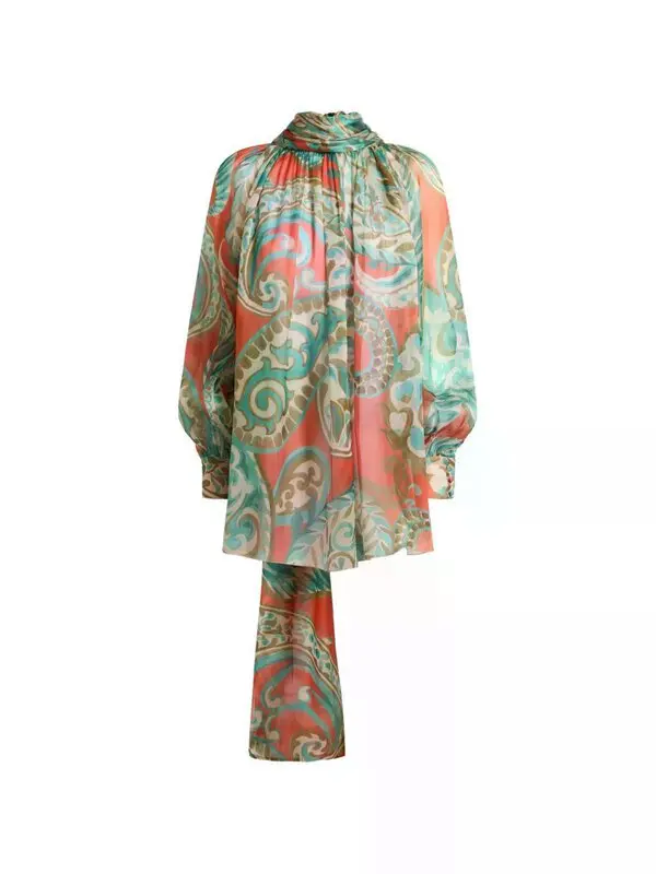Etro Paisley Print Bow Detail Blouse