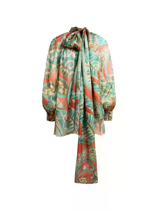 Etro Paisley Print Bow Detail Blouse