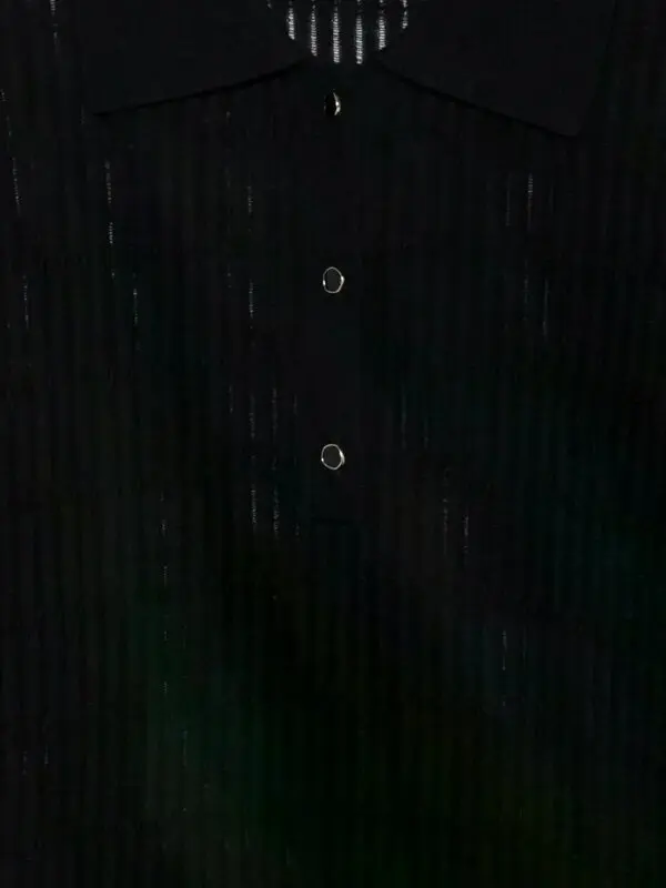 Max Mara Buttoned Knit Polo Top - Black