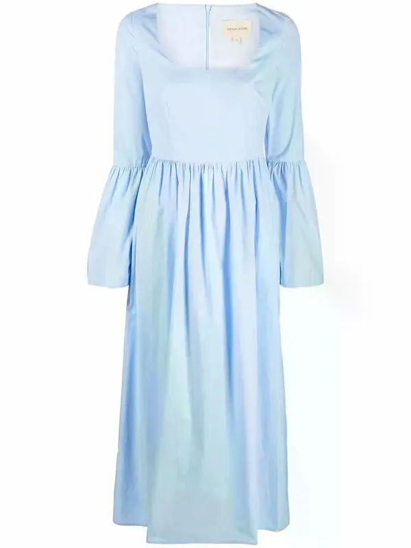 Loulou De Saison Flared-cuff Long-length Dress - Blue