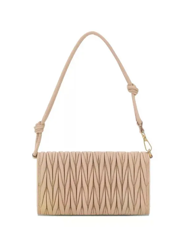 Miu Miu Matelassé Nappa Leather Wallet - Neutrals