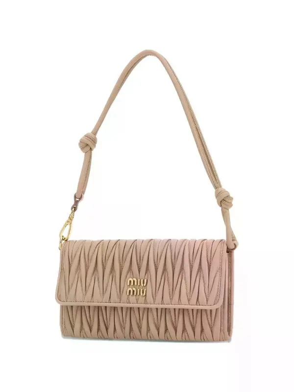Miu Miu Matelassé Nappa Leather Wallet - Neutrals
