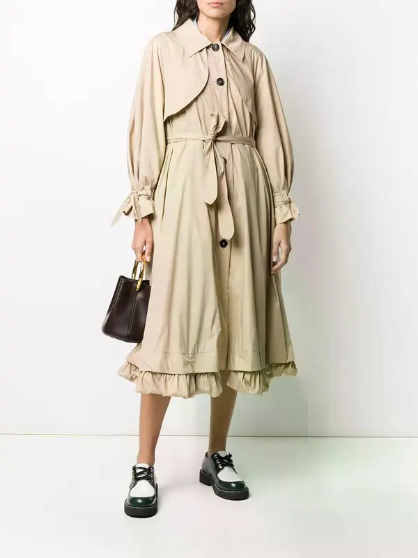 PATOU Flared Belted Trench Coat