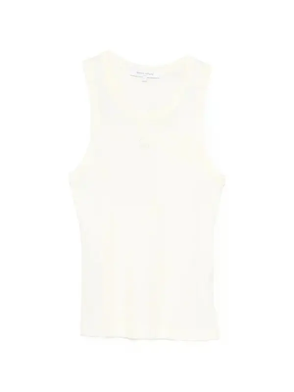 Maison Kitsuné Embroidered Ribbed Tank Top - White