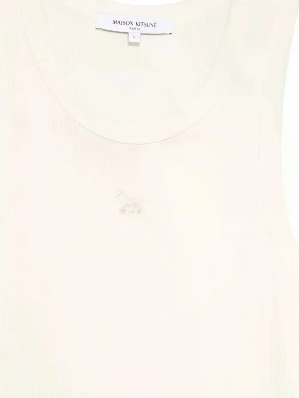 Maison Kitsuné Embroidered Ribbed Tank Top