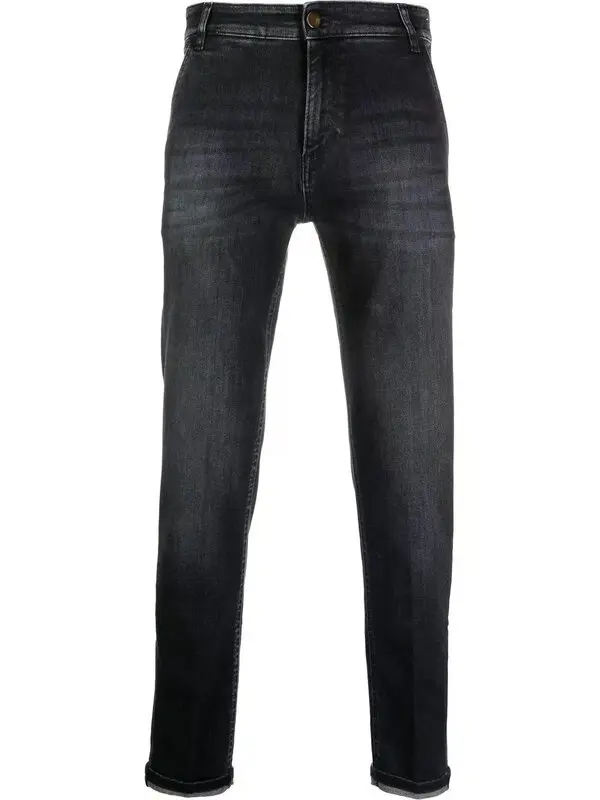 PT TORINO Straight-leg Jeans With Logo Patch - Black