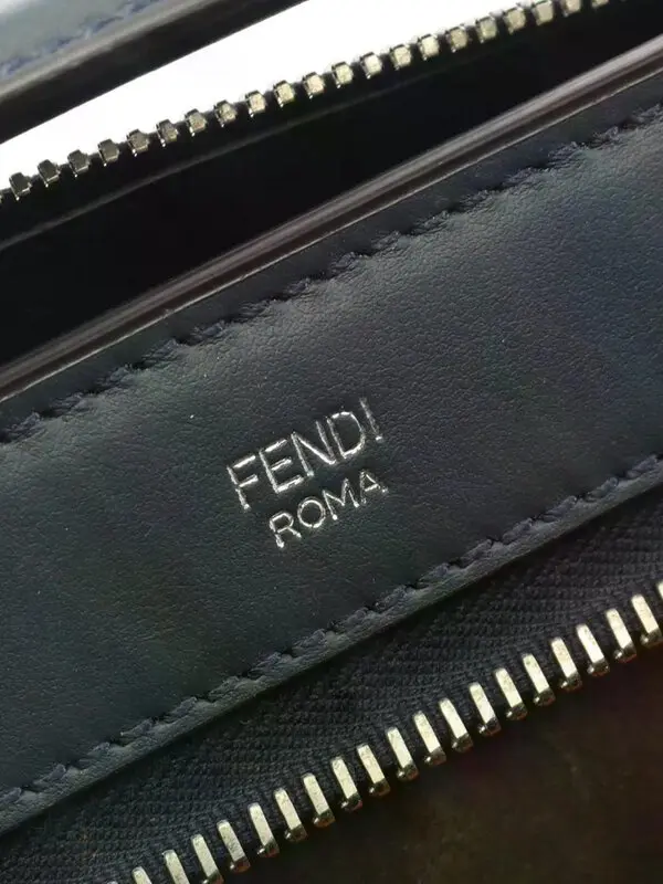 Fendi Leather Dotcom Satchel - Blue