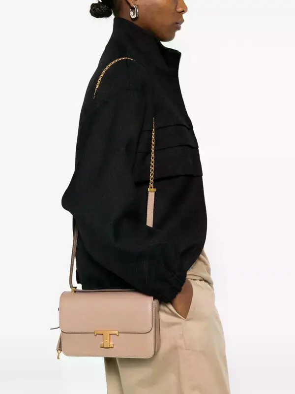TOD'S Mini Bag With Top Handle And Chain Strap - Neutrals