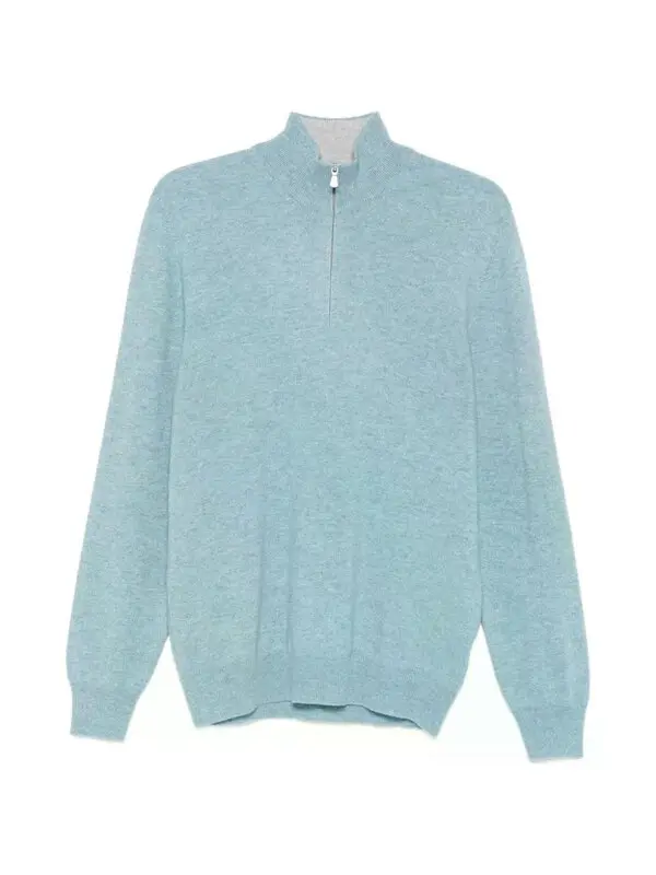 GRAN SASSO Zip-fastening Long-sleeve Sweater - Blue