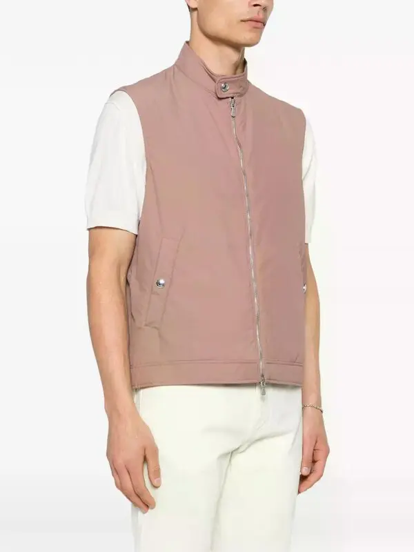 Eleventy Zip Pocket Gilet - Pink