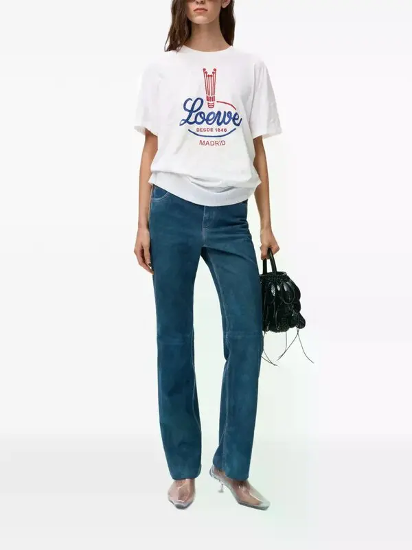 Loewe Logo Print Crewneck T-shirt - White