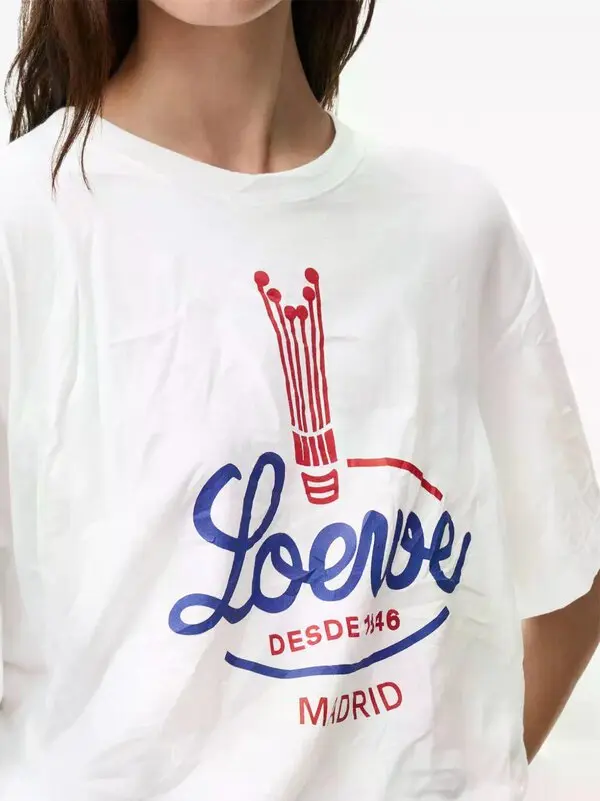 Loewe Logo Print Crewneck T-shirt - White