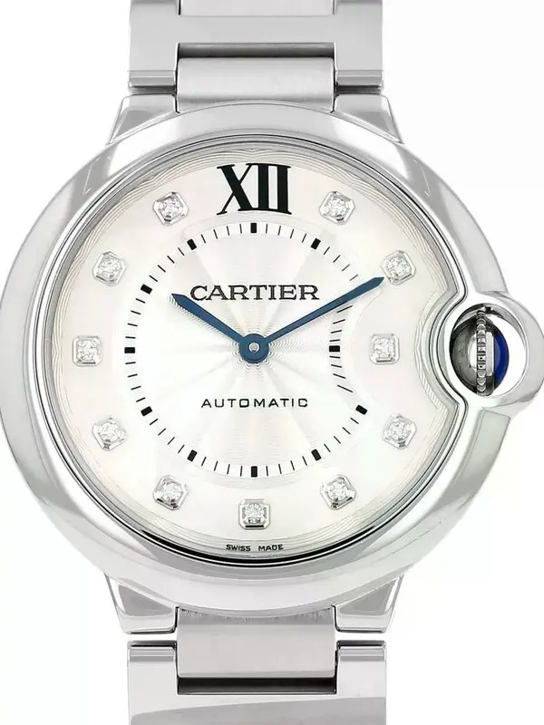 Cartier Ballon Bleu 36mm Watch With Diamond Dial - Silver
