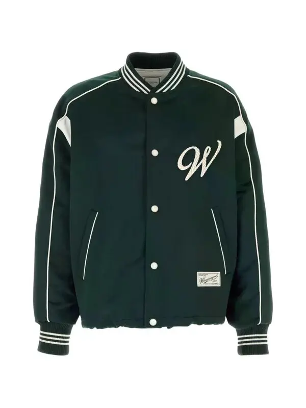 WOOYOUNGMI Embroidered Logo Bomber Jacket - Green