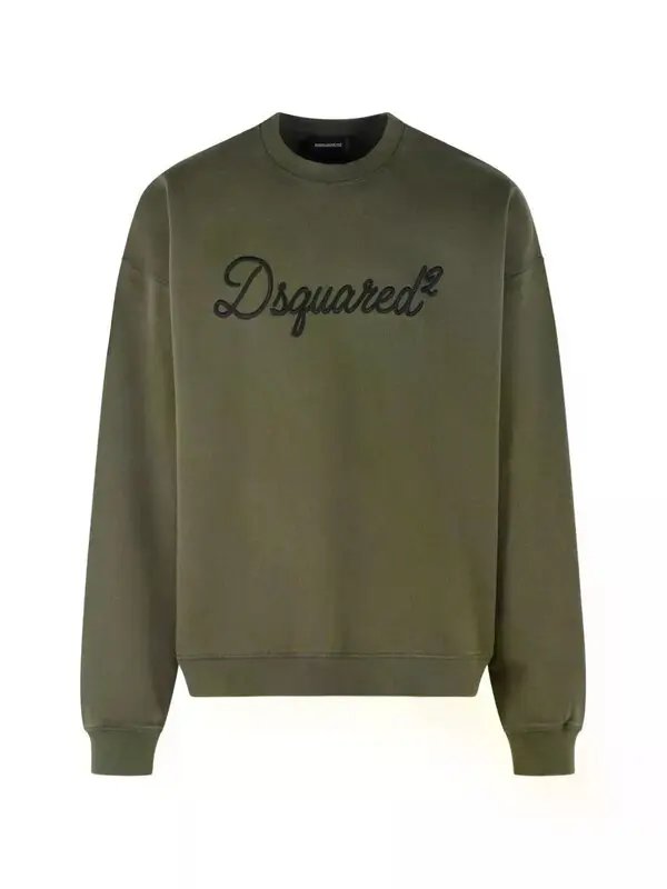 Dsquared2 Cotton Sweatshirt With Logo Detail - Green