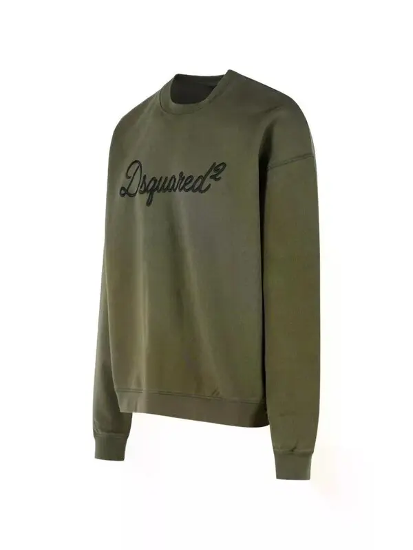 Dsquared2 Cotton Sweatshirt With Logo Detail - Green