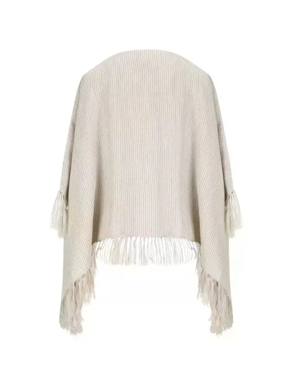 Brunello Cucinelli Striped Tassel Poncho