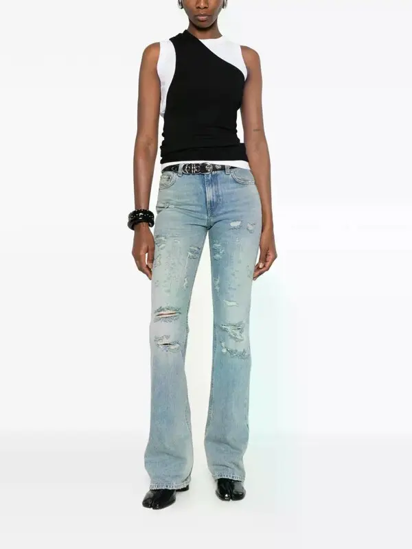 HAIKURE Flora Broken Celestial Flared Jeans