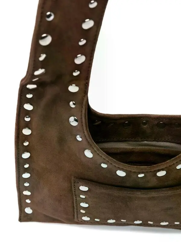 Gimaguas Mini Franca Studded Suede Shoulder Bag - Brown