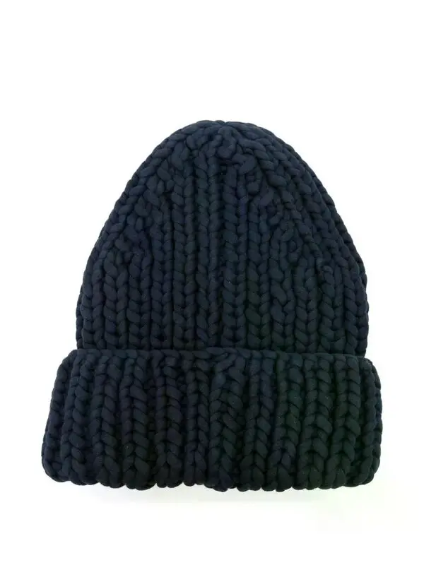 CHARLES JEFFREY Chubby Logo Patch Beanie Hat - Blue