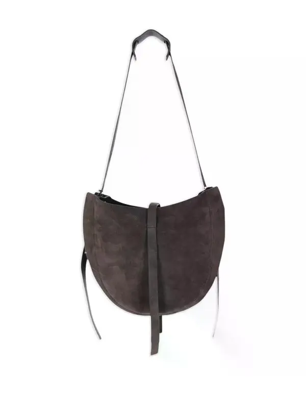 MINOBOSSI Crescent-shaped Suede Shoulder Bag - Brown