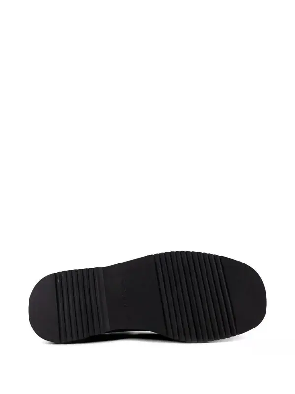 REFERENC Squared Toe Lace-up Shoes With Embossed Stitching