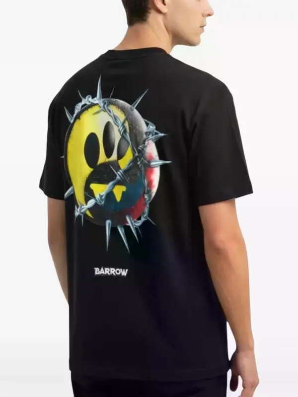 BARROW Graphic Print Jersey T-shirt - Black