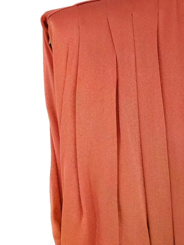 SEMICOUTURE Pleated Sleeveless Maxi Dress - Orange