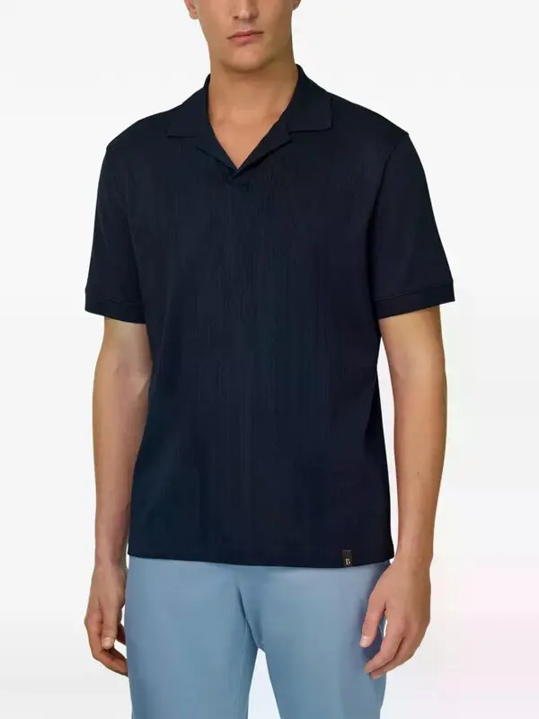 Boggi Milano Jacquard Open-collar Polo Shirt