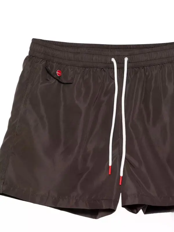 Kiton Drawstring Flap-pocket Swim Shorts