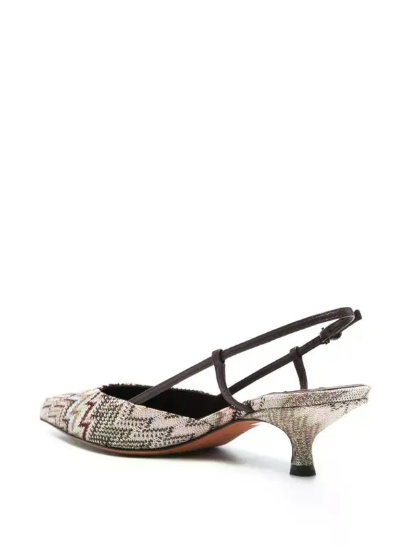 Missoni Point-toe Slingback Pumps - Neutrals