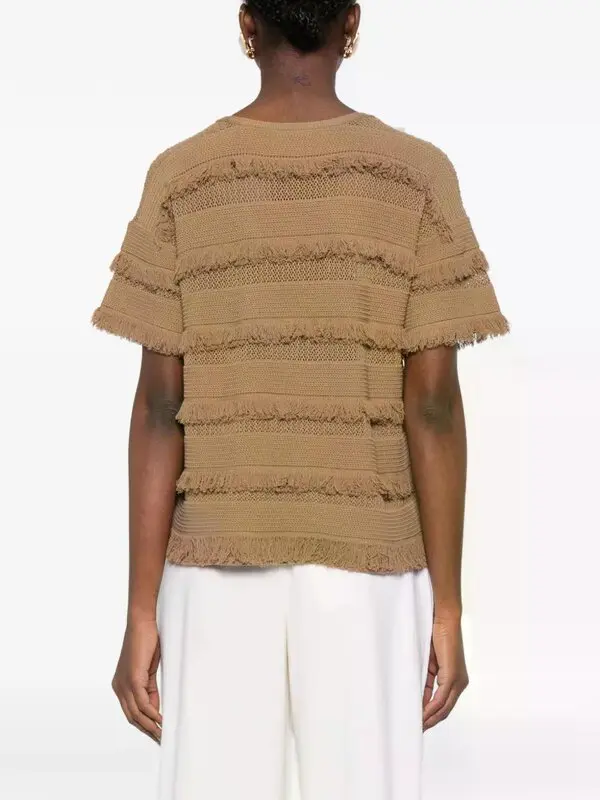 Max Mara T-shirt With Fringe Detail