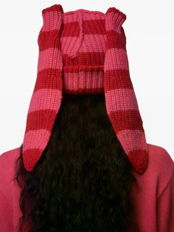 CHARLES JEFFREY Chunky Rabbit Beanie Hat - Red