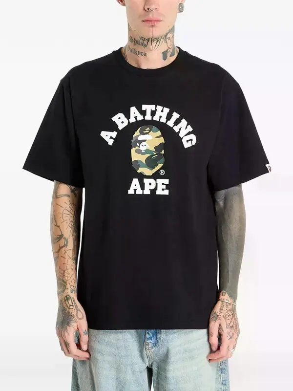 A BATHING APE 1st Camo College Tee T-shirt - Black