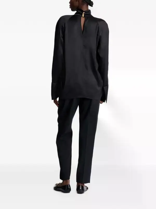 Balmain Draped Silk Blouse