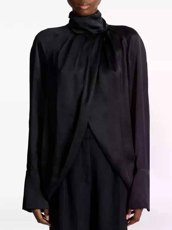 Balmain Draped Silk Blouse