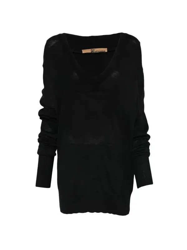 John Galliano V-neck Wool Sweater