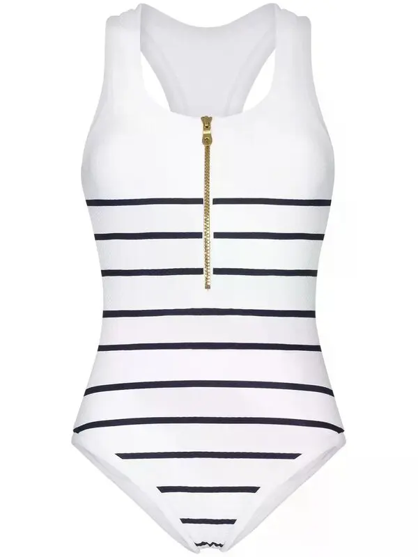 Heidi Klein Nautical-stripe One-piece Swimsuit - White
