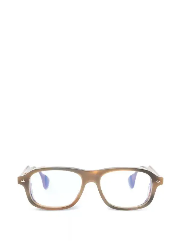 SESTINI EYEWEAR Striped Browline Frame Glasses - Brown